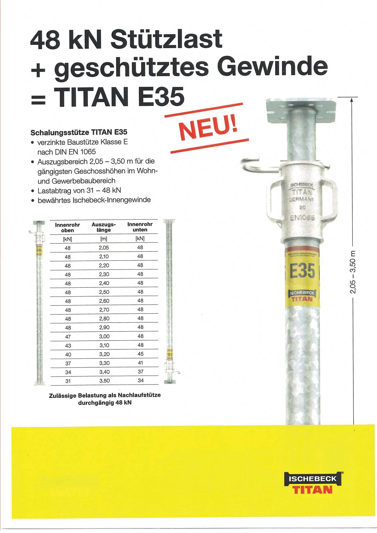 Ischebeck Deckenstütze Titan E35 - JH - ITC GmbH